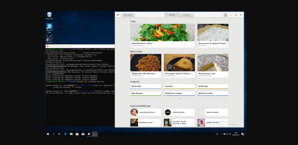 Flatpak disponibile all'esecuzione su Windows 10