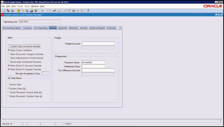 Oracle Applications Oracle R12 Account Payables Screen Shots