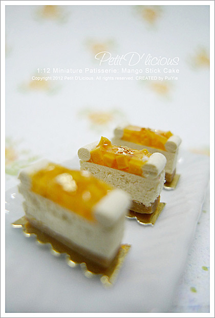 Petit D' Licious: Miniature Dessert: 1:12 Juicy Mango Slice Cake