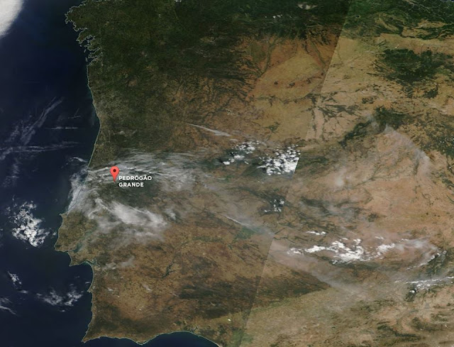 Blog de Geografia: Big Portugal fire seen from space, through NASA