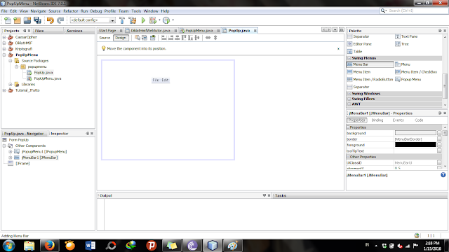 Membuat menu di Netbeans