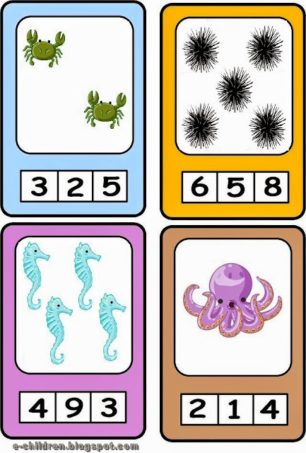 NÚMEROS: TARJETAS DE NÚMEROS PARA PINZAS