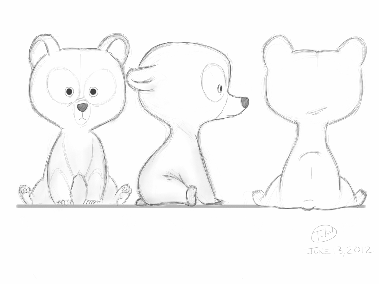 Brave Bear Cub Fan Art - Digital Pencil Sketch | Pixar Post