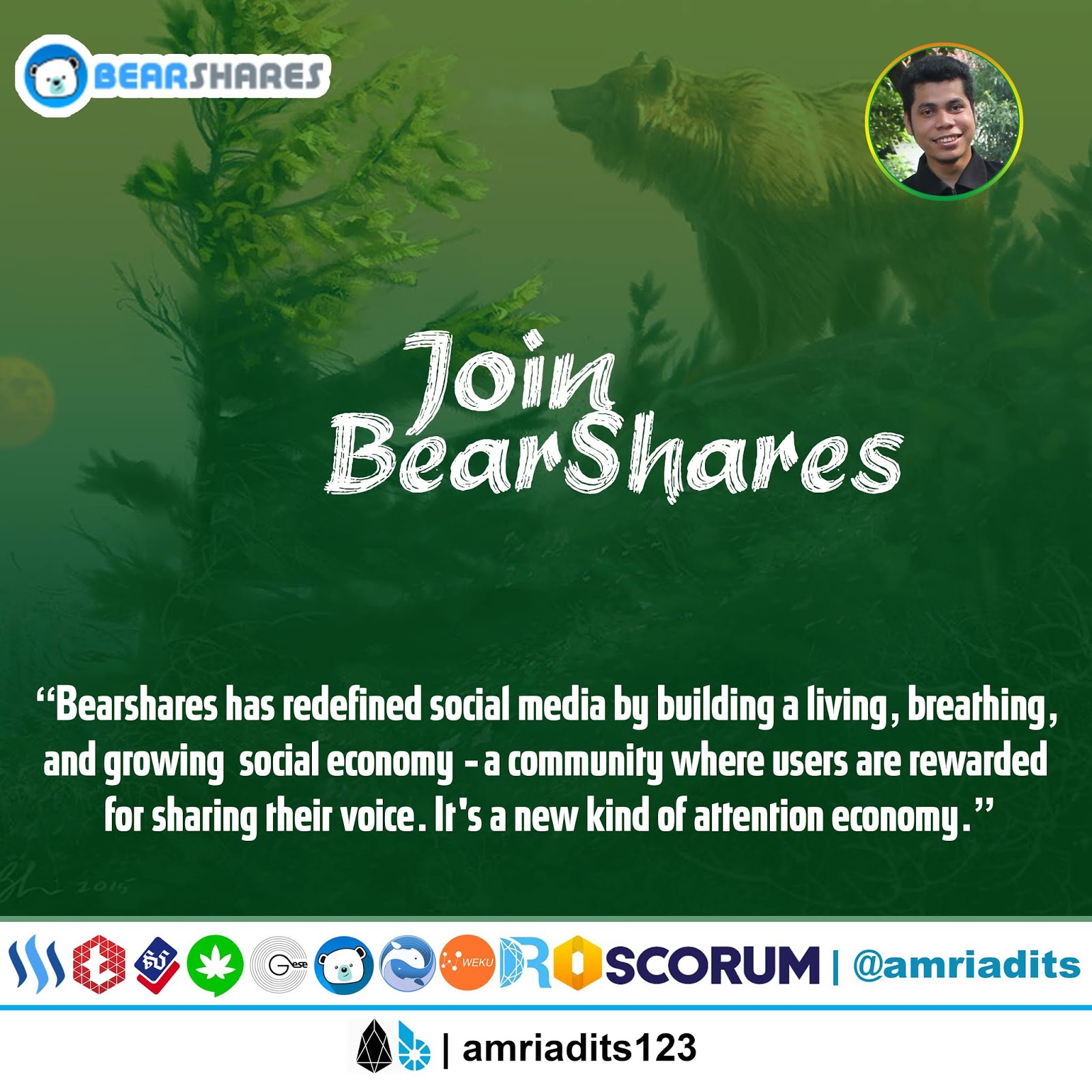 Join Bearshares Get 1000 Power For Early Registrants. - @amriadits