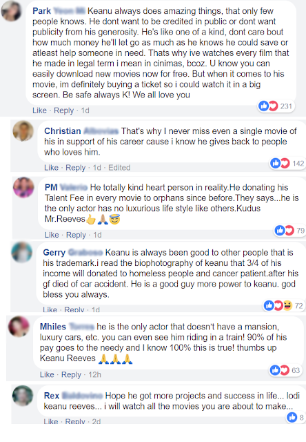 Trending Now : Keanu Reeves Lend A Helping Hand To A Filipino Fan