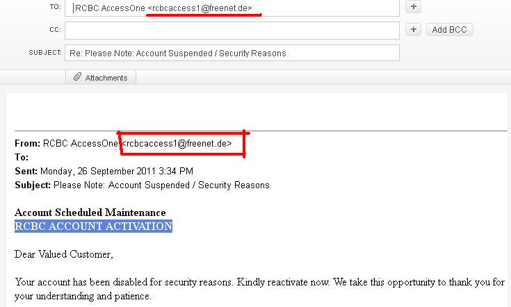 RCBC Phishing Email Attacks | The Life of Elisa