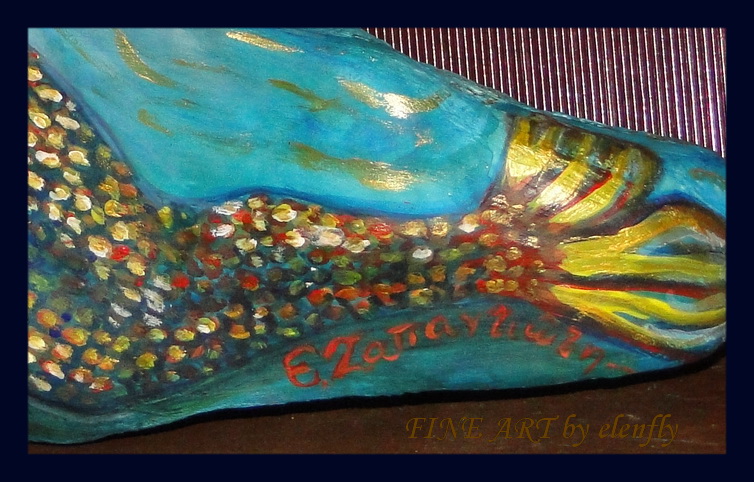 Fine Art Elenfly: ΓΟΡΓΟΝΑ ΖΩΓΡΑΦΙΚΗ ΣΕ ΠΕΤΡΑ - MERMAID STONE PAINTING