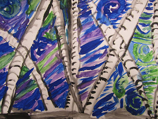 Think Create Art: Birch Tree Paintings- 5th Grade