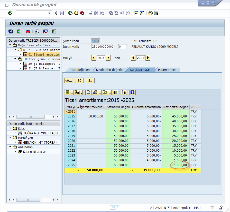 FI Modülünde Satın Alınan Duran Varlığı İnceleme (AW01N) | SAP Muhasebe