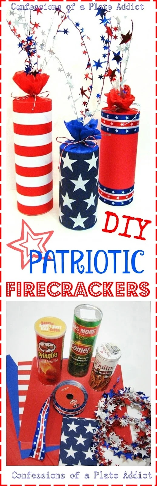 CONFESSIONS OF A PLATE ADDICT: DIY Patriotic Firecracker Decor