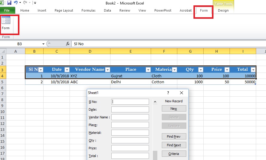 Set Up Data Entry Form In Excel Myfinteche Set Up Data Entry Form In Excel Myfinteche