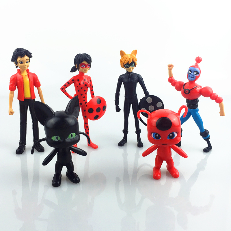 6Pcs Miraculous Ladybug Character Toy Action Figure Doll for Kids ...