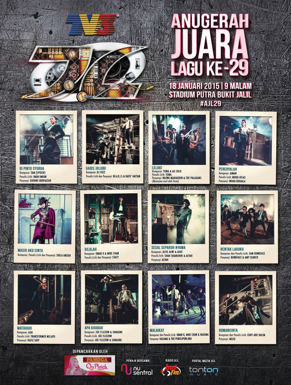 12 Poster Promo & Video Finalis Anugerah Juara Lagu AJL29 (2014)..!!!