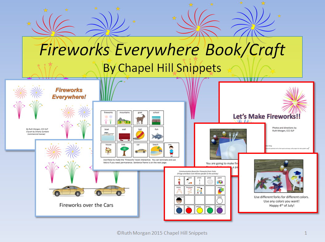 Chapel Hill Snippets: Fireworks Everywhere Book and Craft