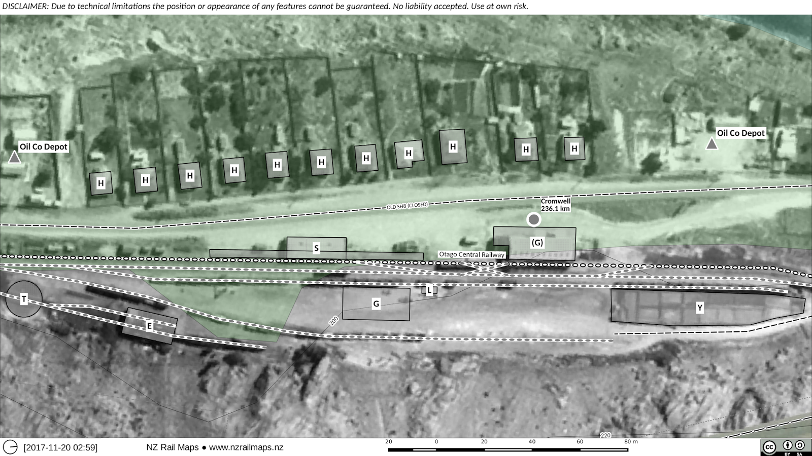 Otago Central Railway [51]: Clyde-Cromwell historical aerial based maps ...