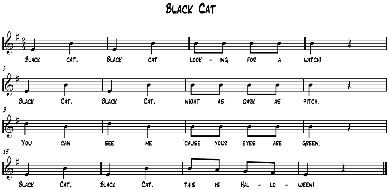 Black Cat Extension Activities - Music a la Abbott - Amy Abbott ...