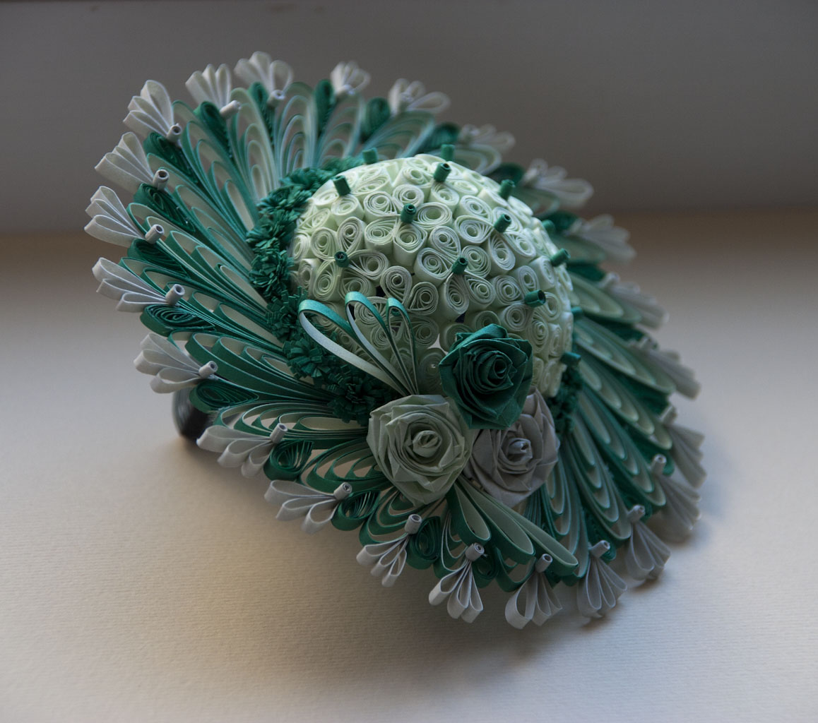 Neli Quilling Art: 3D Quilling-green hat
