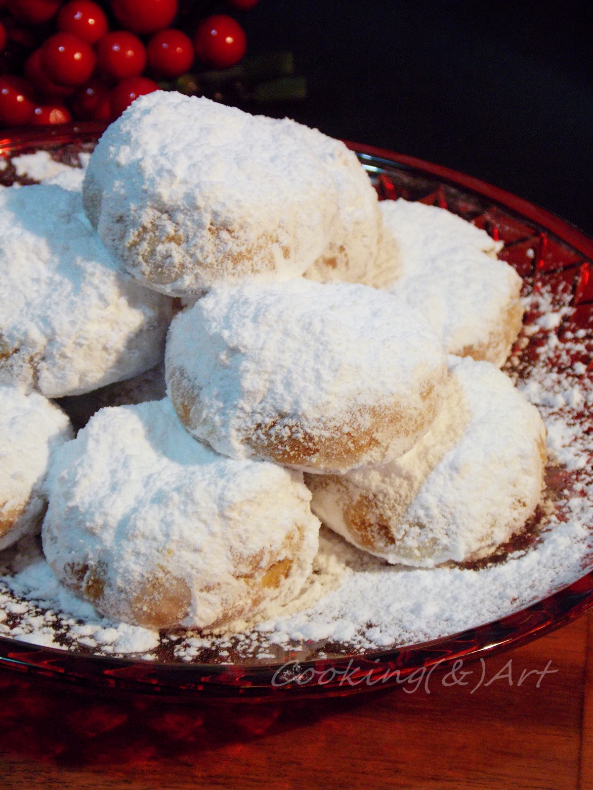 Κουραμπιέδες / Traditional Greek almond butter cookies ''Kourabiedes ...