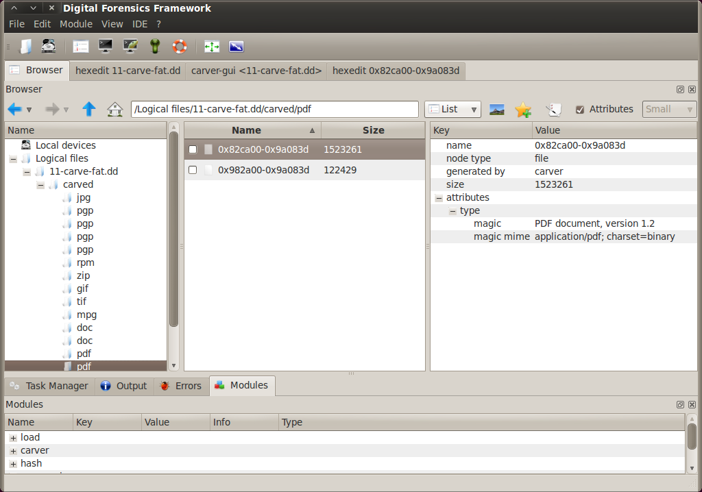 The Evil Bit Blog: Backtrack Forensics: Digital Forensic Framework (DFF)
