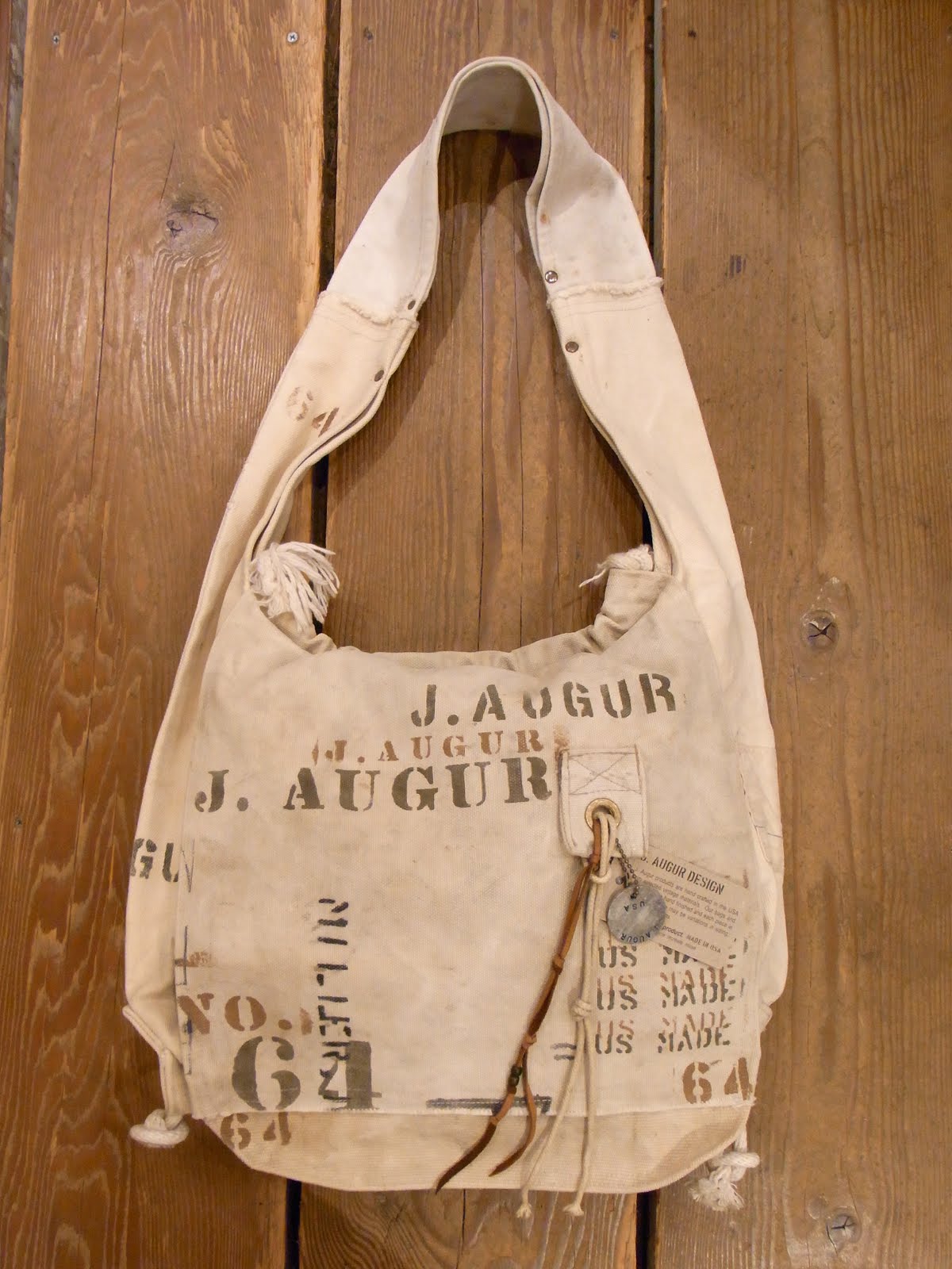 Annie Blue: J Augur Design Vintage Canvas Hobo Bag ¥63000-