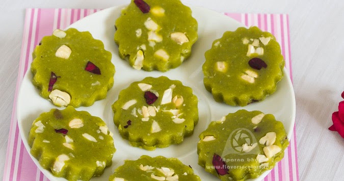 Flavors N Colors: Matar Burfi/ Green Peas Fudge ~ Rose Cardamom Flavors
