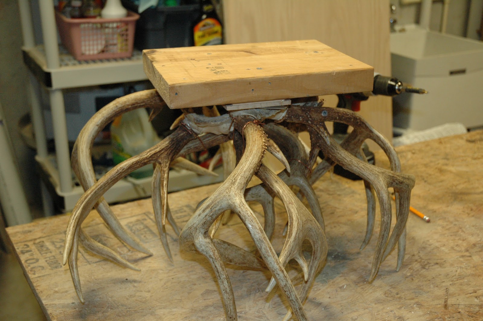 In My (Pink) Craft Room: Deer Antler Coffee Table