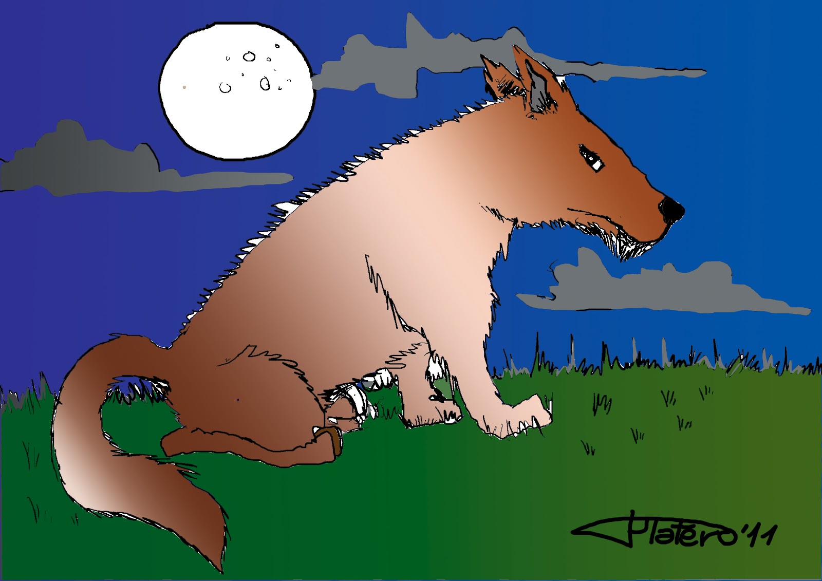 Platero: Caricaturas, Cómics e Ilustraciones: ¡Que viene el lobo!