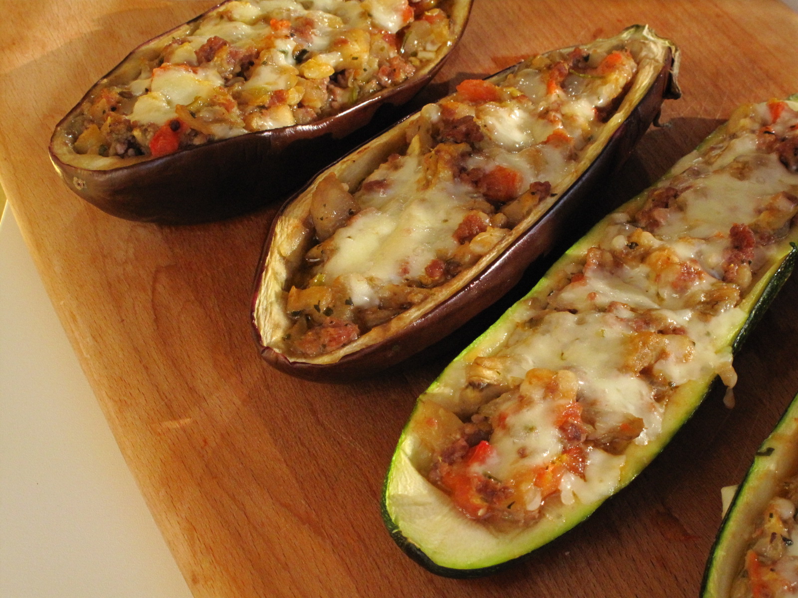 O Meu Tempero: Beringela e Courgette Recheada