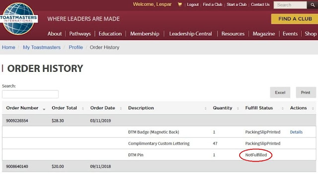 Toastmasters Speeches: Ordering the DTM Badge and Pin from Toastmasters