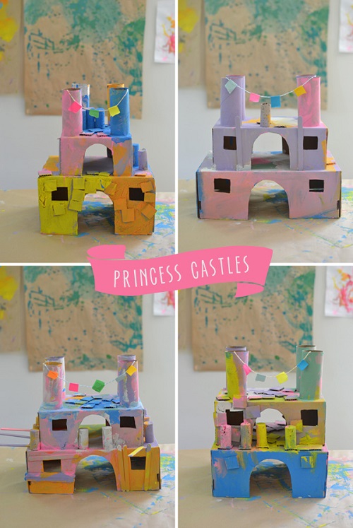 Costruire un castello per i bambini con le scatole di cartone: 8 progetti