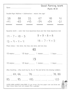 Teacher Idea Factory: FIVE FOR FRIDAY + GOOD MORNING WORK FREEBIE