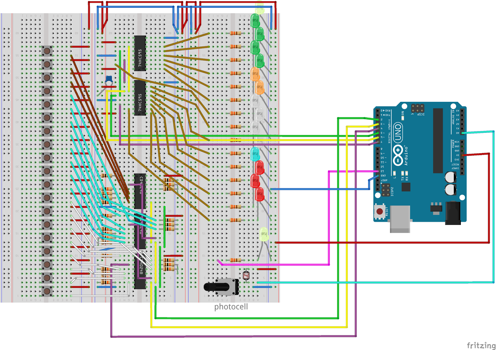Dieter's Arduino Projects: Room Management System – Adding a photocell and a maintenance switch