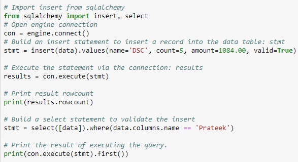 Relational Database in Python-CRUD operations