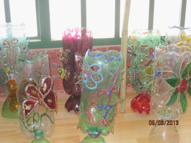 REUTILIZANDO, ANDO CREANDO...: FAROLES CON BOTELLAS PET