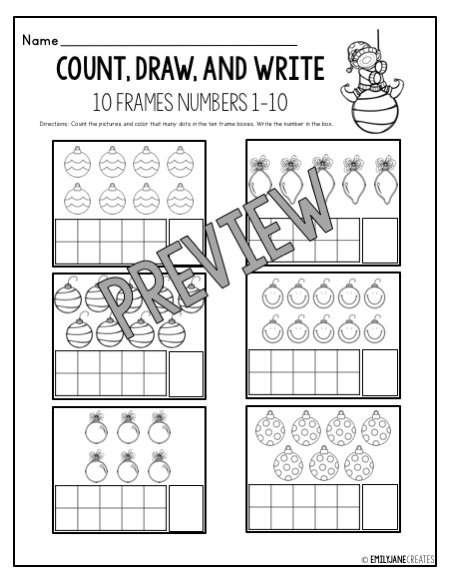 Emily Jane Creates: DECEMBER NO PREP KINDERGARTEN PACKET-OVER 100 PAGES!