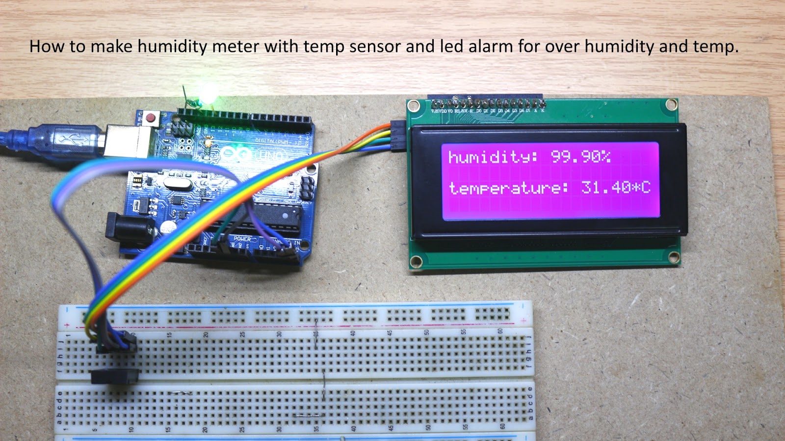 Humidity Sensor With Led Alarm Arduino Project