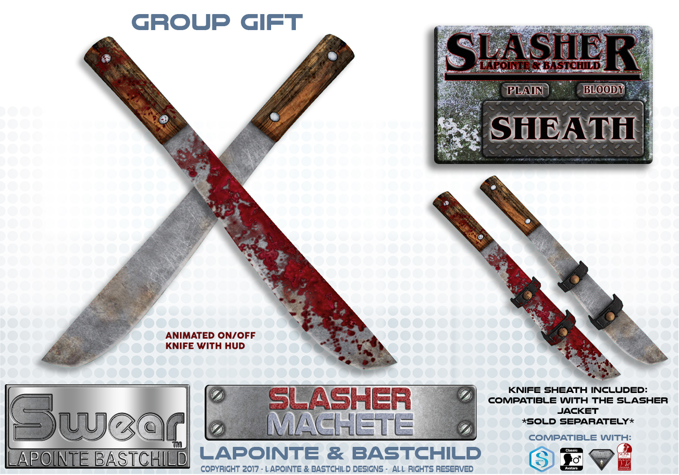 LAPOINTE AND BASTCHILD: In Store Now! Slasher Jacket, Mask and Knife sets!