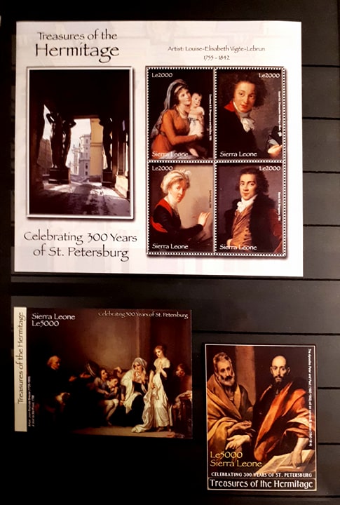 Stamps and albums for sale: Hermitage paintings stamps