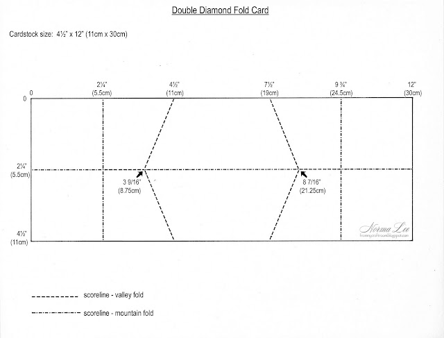 From My Craft Room: Double Diamond Fold Card Template