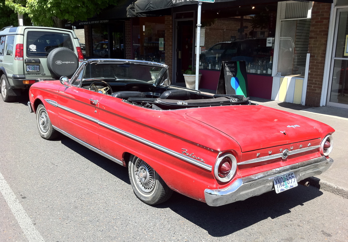 OLD PARKED CARS.: 1963 Ford Falcon Futura Convertible.