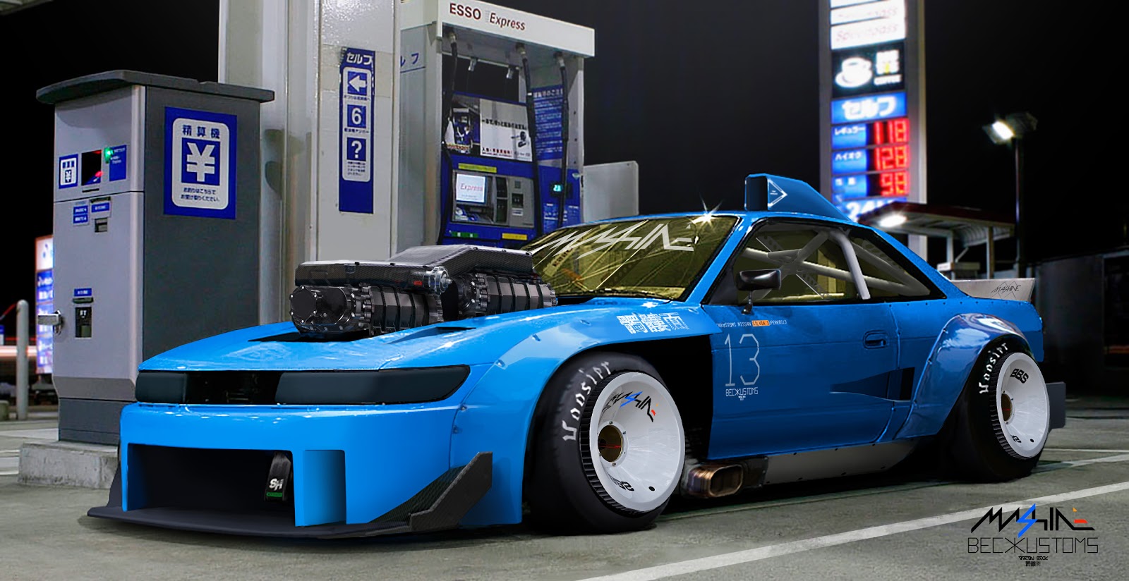 Gatebil-style S13 Nissan Silvia [1980x1200] : r/CGCarPorn