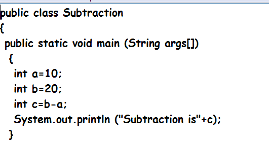 JAVA PROGRAM SUBTRACTION ~ BHAILOG PROGRAMMER