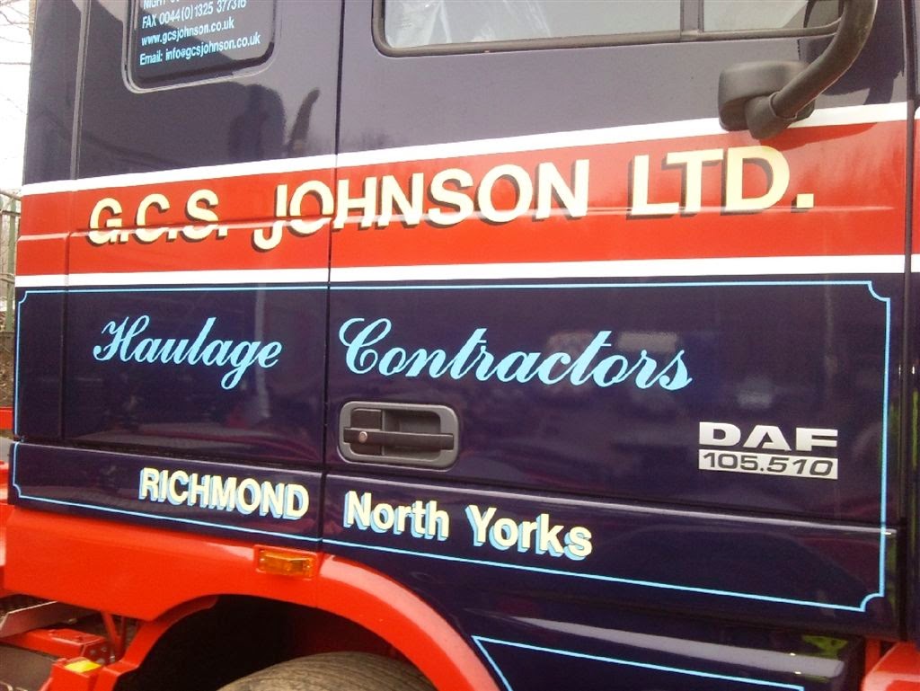 The Green I Signs Blog: DAF Trucks GCS Johnsons DAF truck signwriting ...