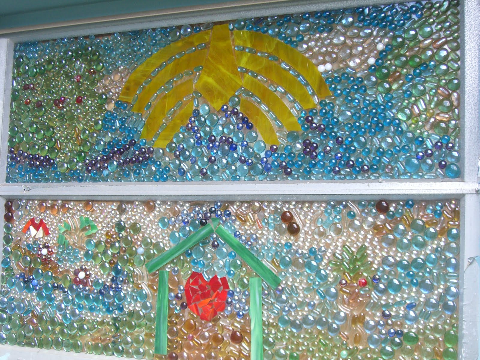 Farmers Heart in an Urban setting: finished flat marble window