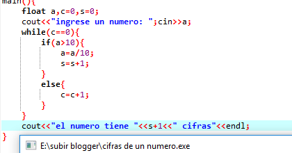 Determinar cuantas cifras tiene un numero en c++