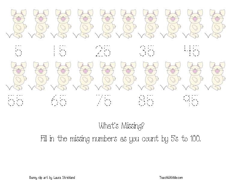 Bunny-Themed Skip Counting Worksheets - Classroom Freebies