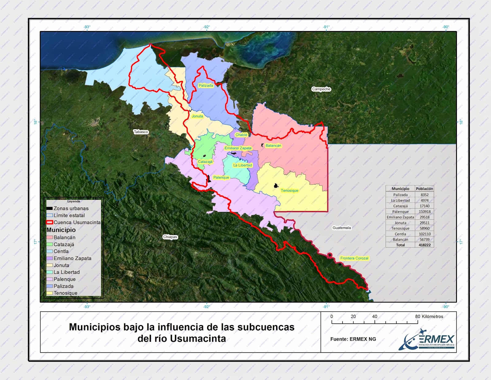 Estación de Recepción México (ERMEX-SPOT): Cuenca del río Usumacinta