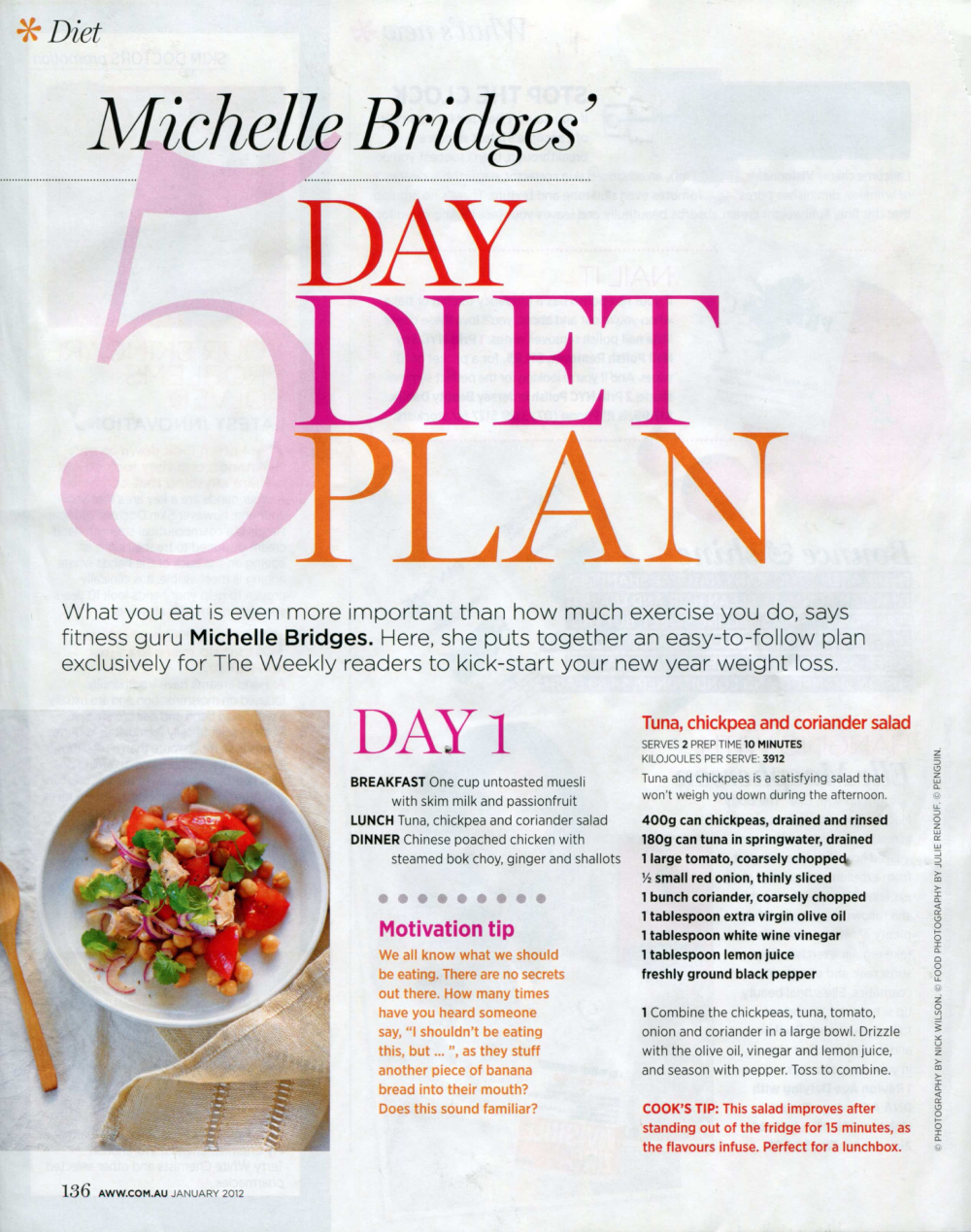 Chic Celebrity News: Michelle Bridges 5 Day Diet Plan