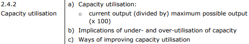 Ian's A/S Business Blog: Capacity Utilisation - Notes