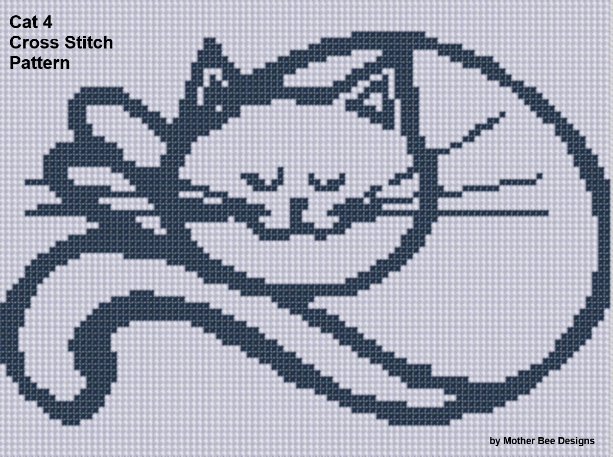 Mother Bee Designs: Cat 4 Cross Stitch Pattern